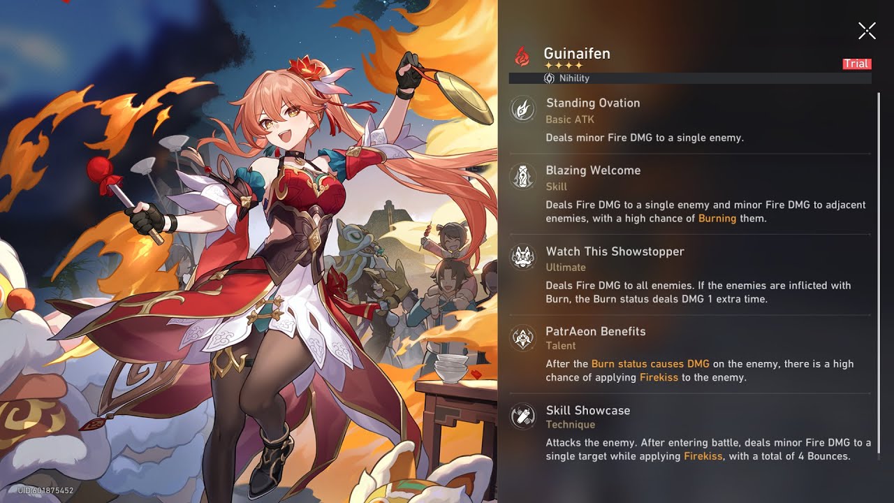 Character Trial Showcase Guinaifen - YouTube