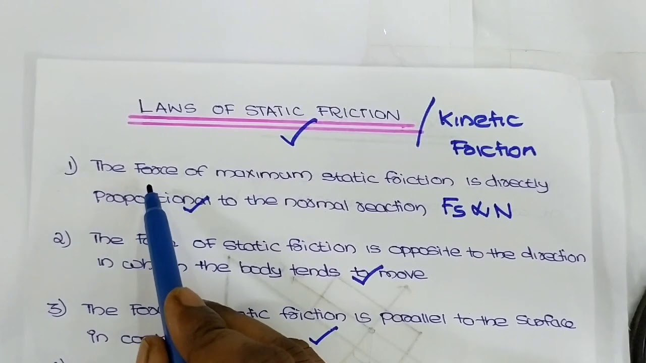 +1 Physics Revision Class ( Laws of static and kinetic friction) - YouTube