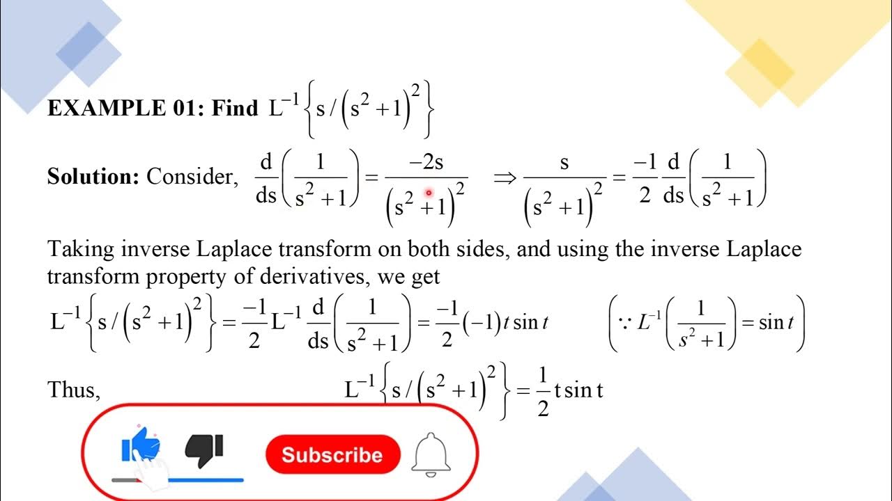 INVERSE LAPLACE TRANSFORM OF DERIVATIVES - YouTube