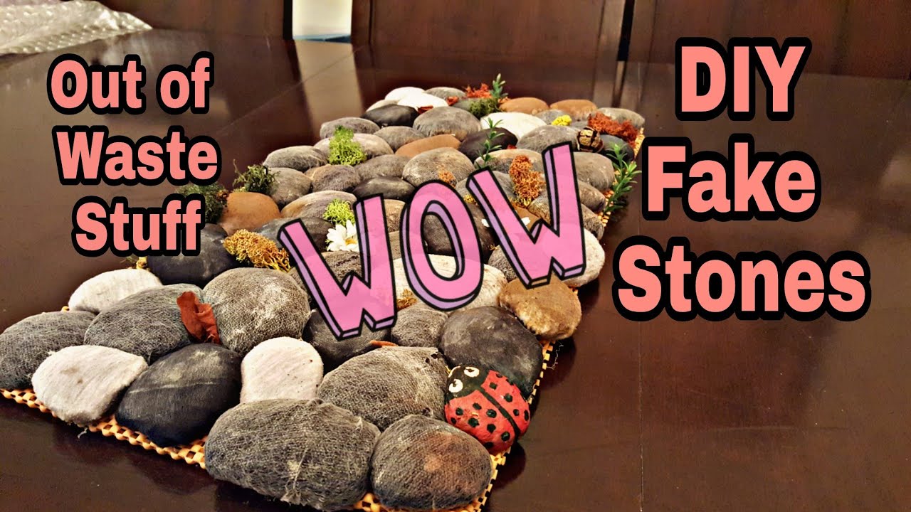 How To Make Fake Stones Table Mat| Best Out Of Waste Stuff Room Decor ...