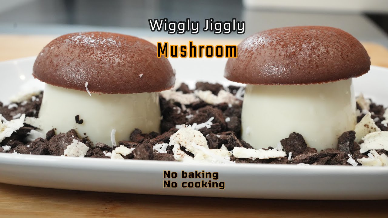 Just milk and chocolate. Amazing wiggly jiggly mushroom dessert. Every ...