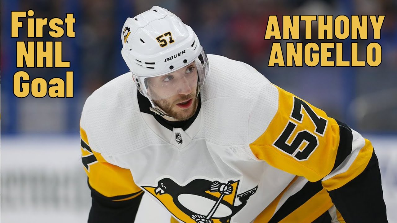 Anthony Angello #57 (Pittsburgh Penguins) first NHL goal Feb 18, 2020 ...