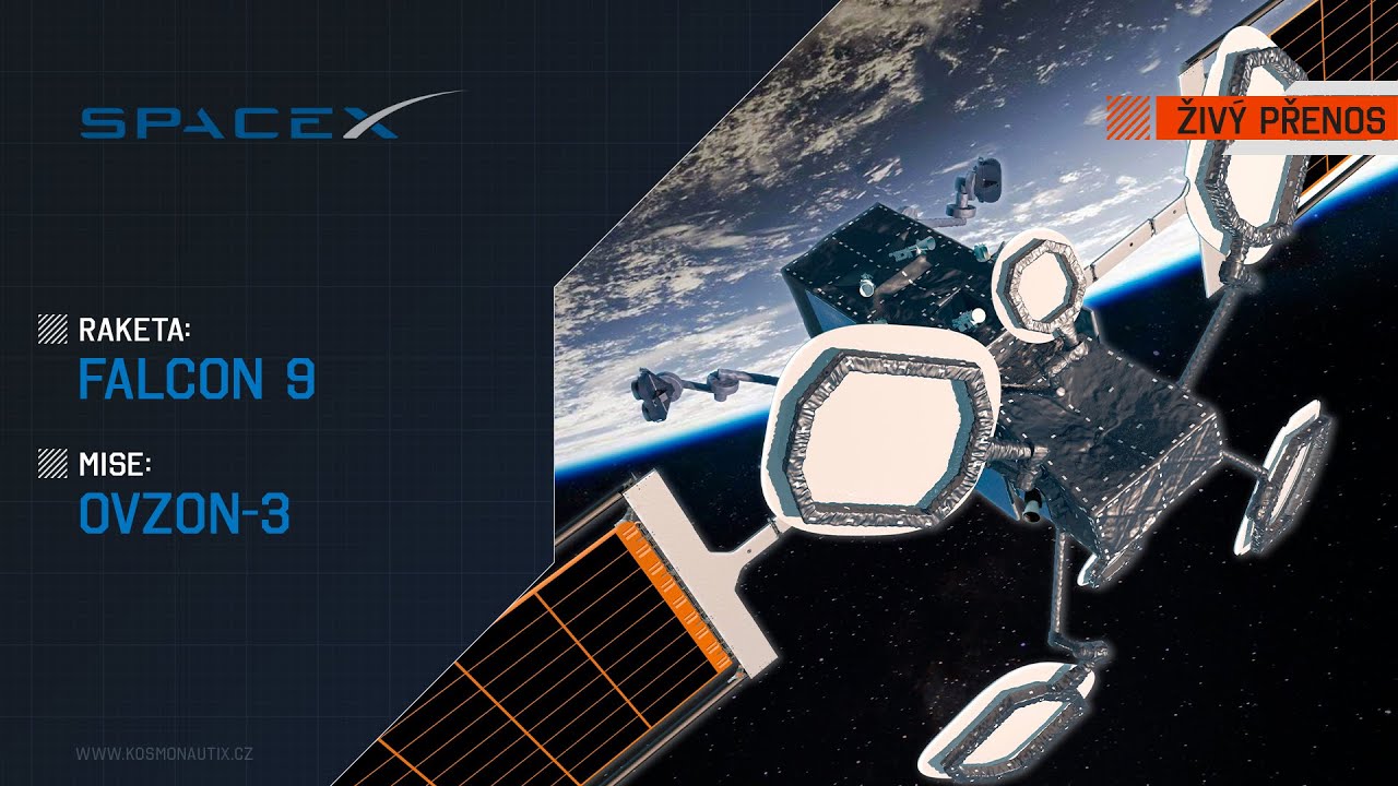 ŽIVĚ: Falcon 9 (Ovzon-3) - YouTube