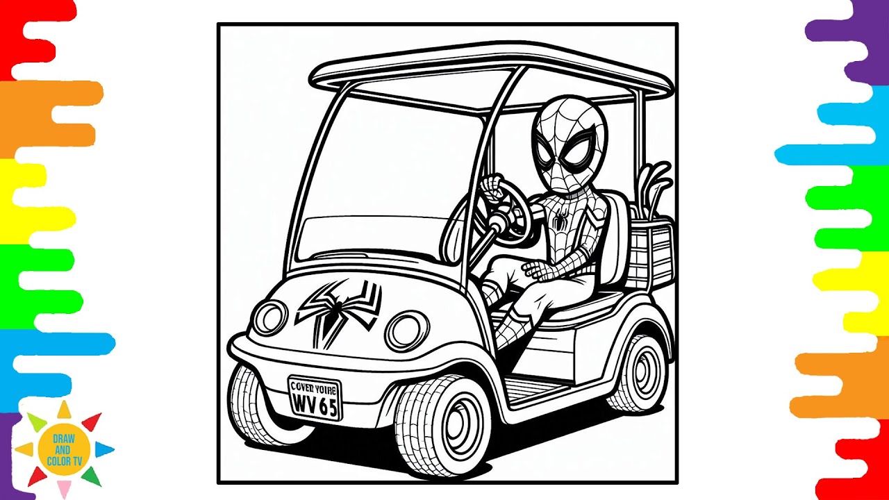 Spider-Man goes to Play Golf Coloring Pages | Spider-Man Coloring Pages ...