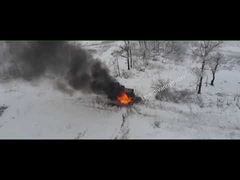 Ukrainian "Senator" MRAP burned by drone. Kursk oblast - YouTube