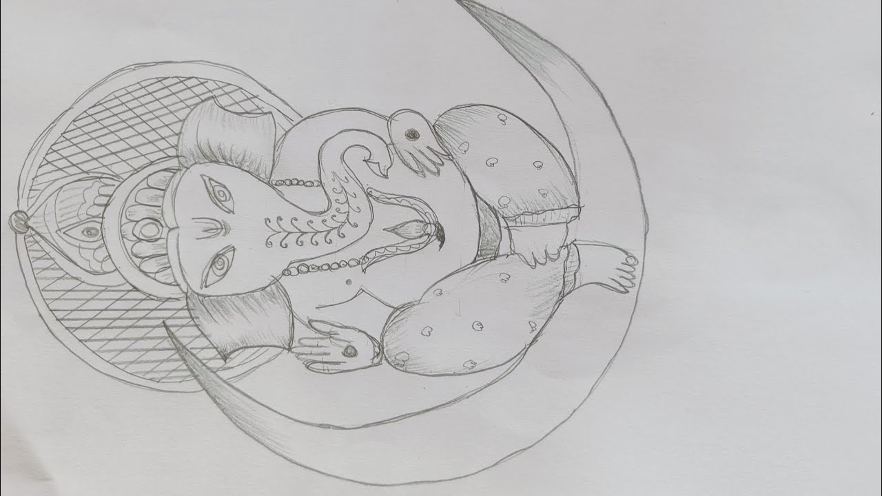 How to draw bal Ganesha with the moon | easy drawing step by step ...