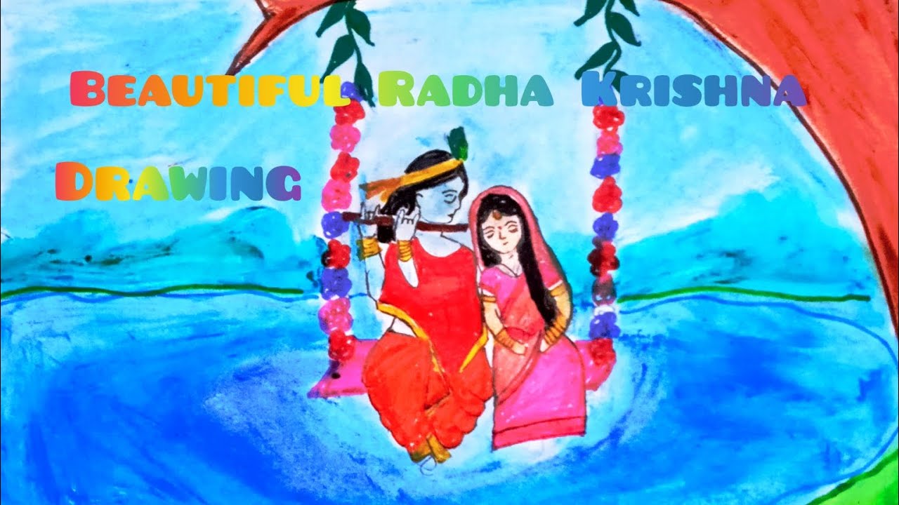 Radha Krishna sawan jhula drawing 🥰🥰 - YouTube