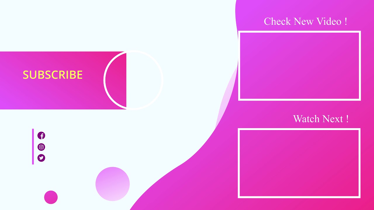 #1 Pink End-Screen Template Video Without Text | Free & Blank - YouTube