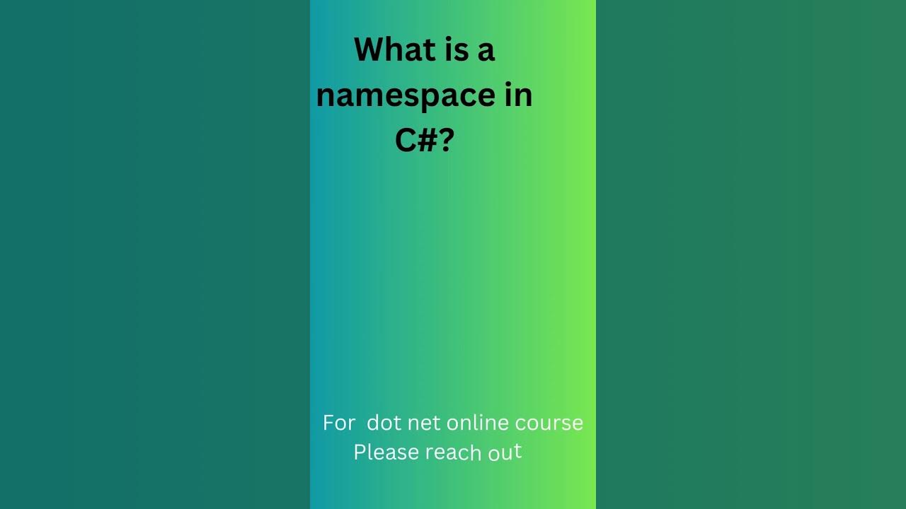 C# Namespaces - YouTube