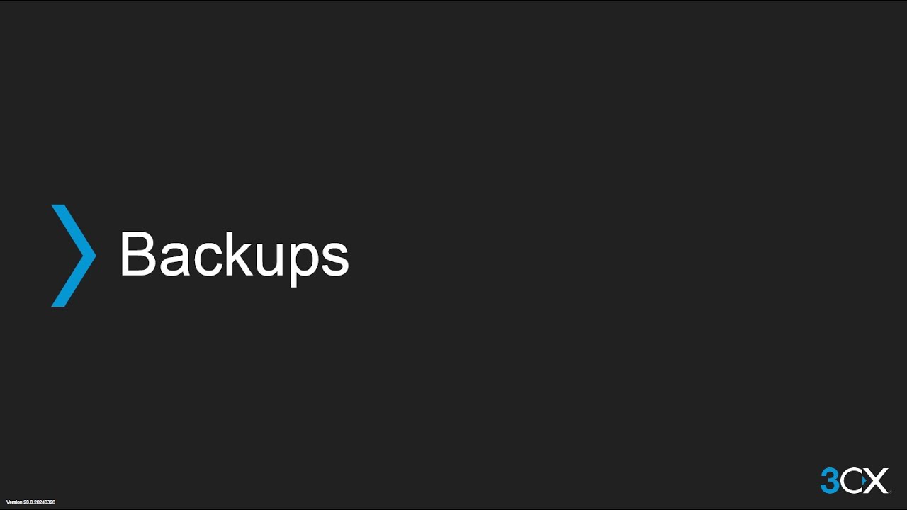 3CX Advanced 3: Backups - YouTube