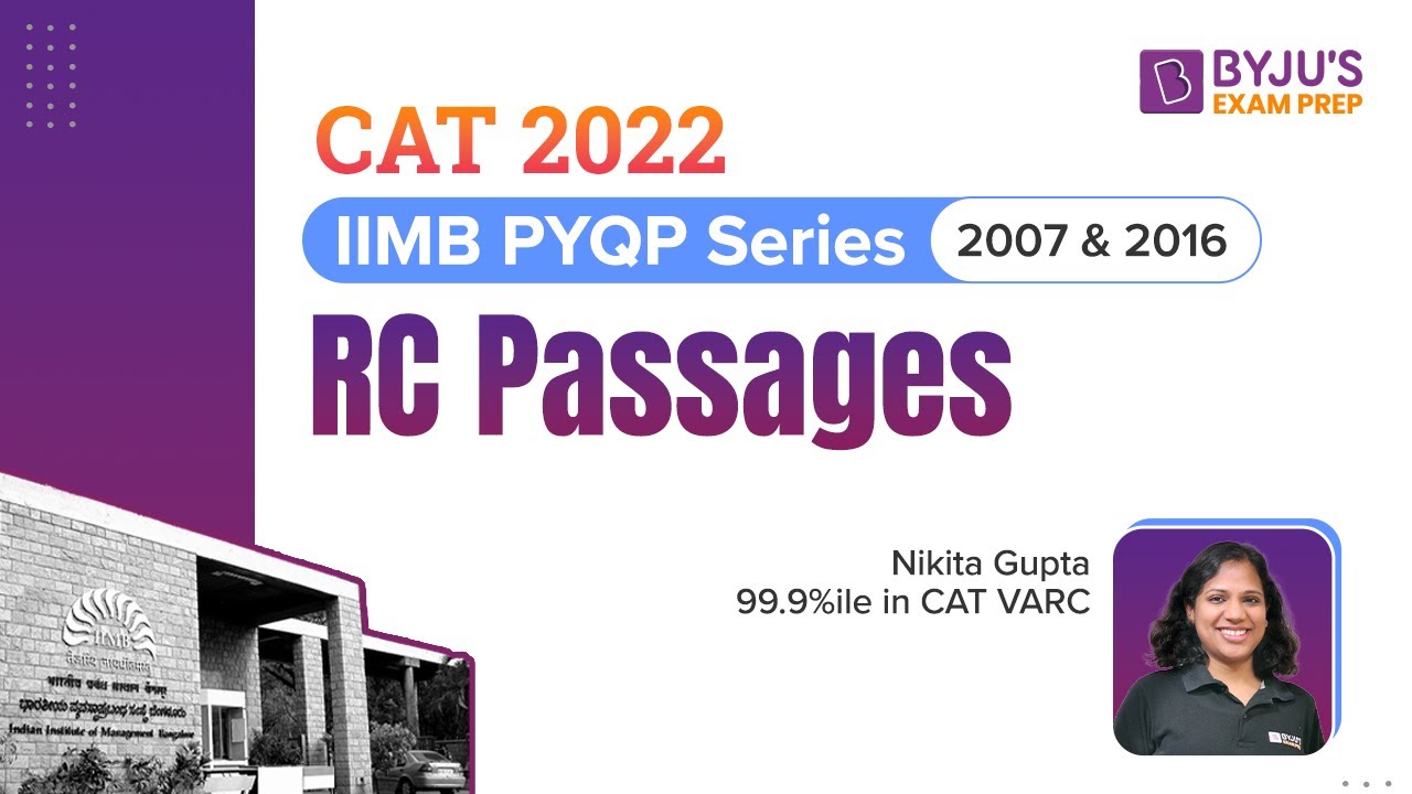 IIM Bangalore | CAT Previous Year Papers | RC Passages | CAT Verbal ...