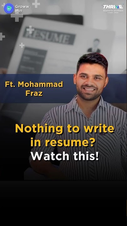 How to write a resume with no work experience ft. @mohammadfraz - YouTube