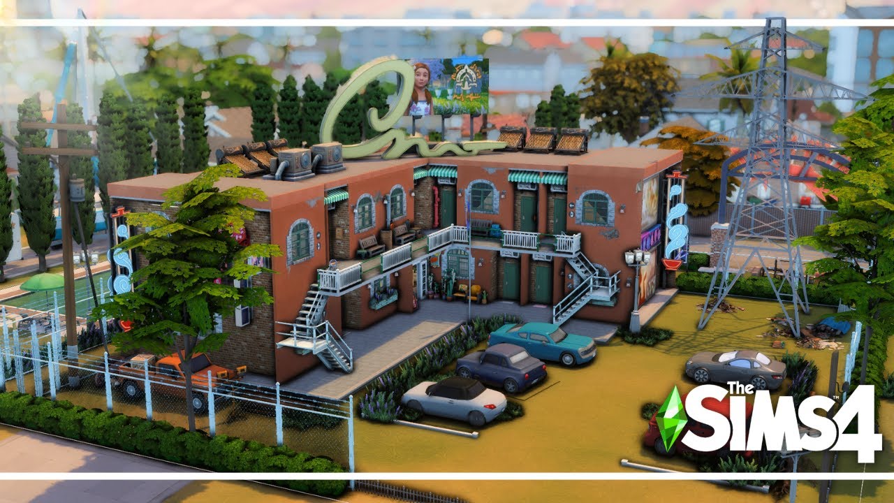 I Built A Motel In The Sims 4!! || Speed Build ( NO CC ) - YouTube
