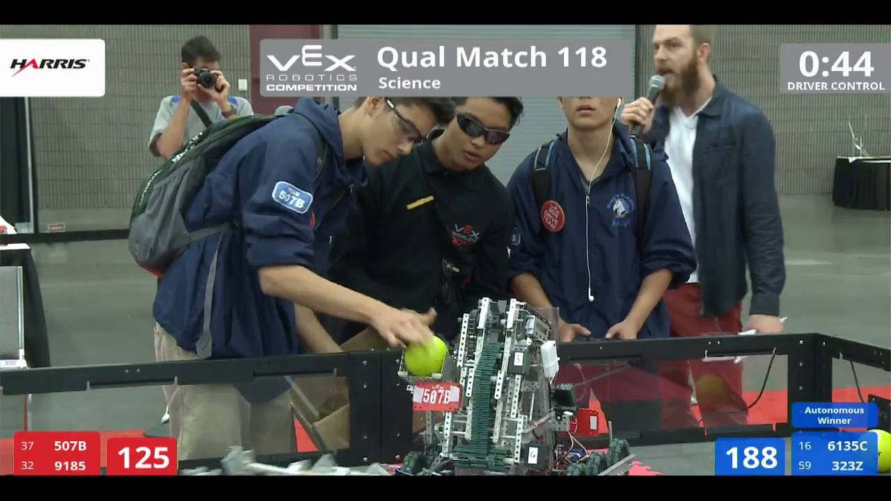 VEX Worlds 2016 - VRC High School - Science - Qual 118 (507B 9185) 145 ...