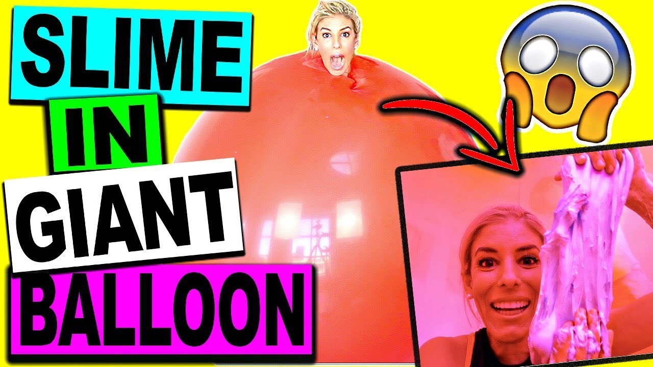 MAKING SLIME IN A GIANT BALLOON CHALLENGE!! (DON'T TRY THIS!) - YouTube