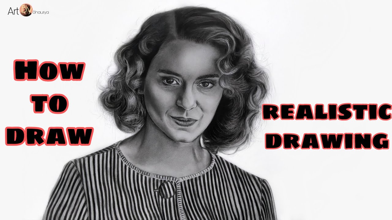 How to draw kangana ranaut realistic drawing - YouTube