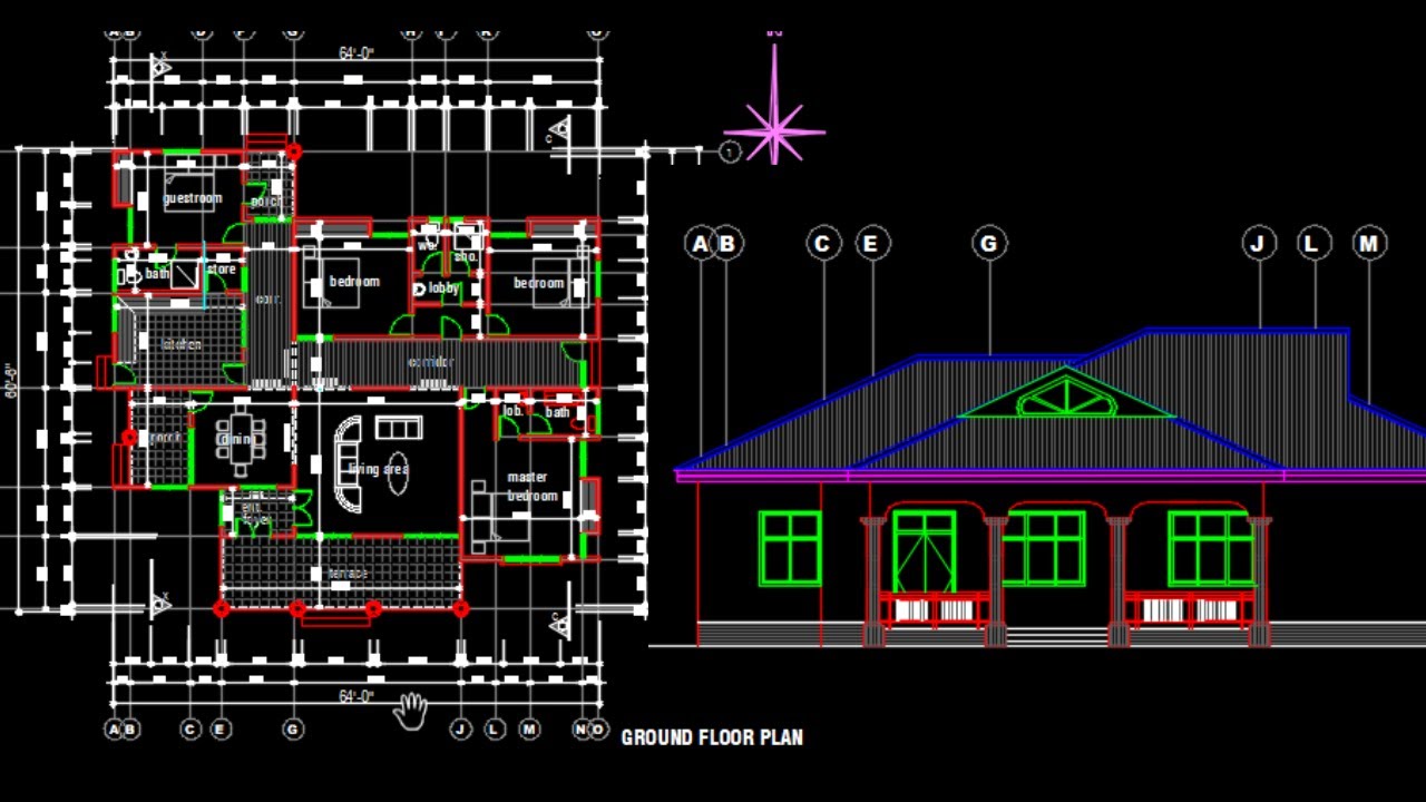 4 bedroom house design Autocad to Etabs - Part 1.Creating structural ...