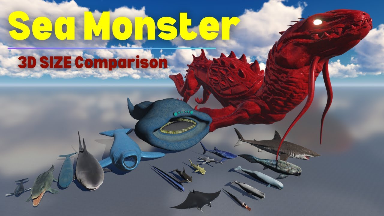 "2024’s Ultimate Oceanic Titans in 3D | Sea Monsters Size Comparison ...