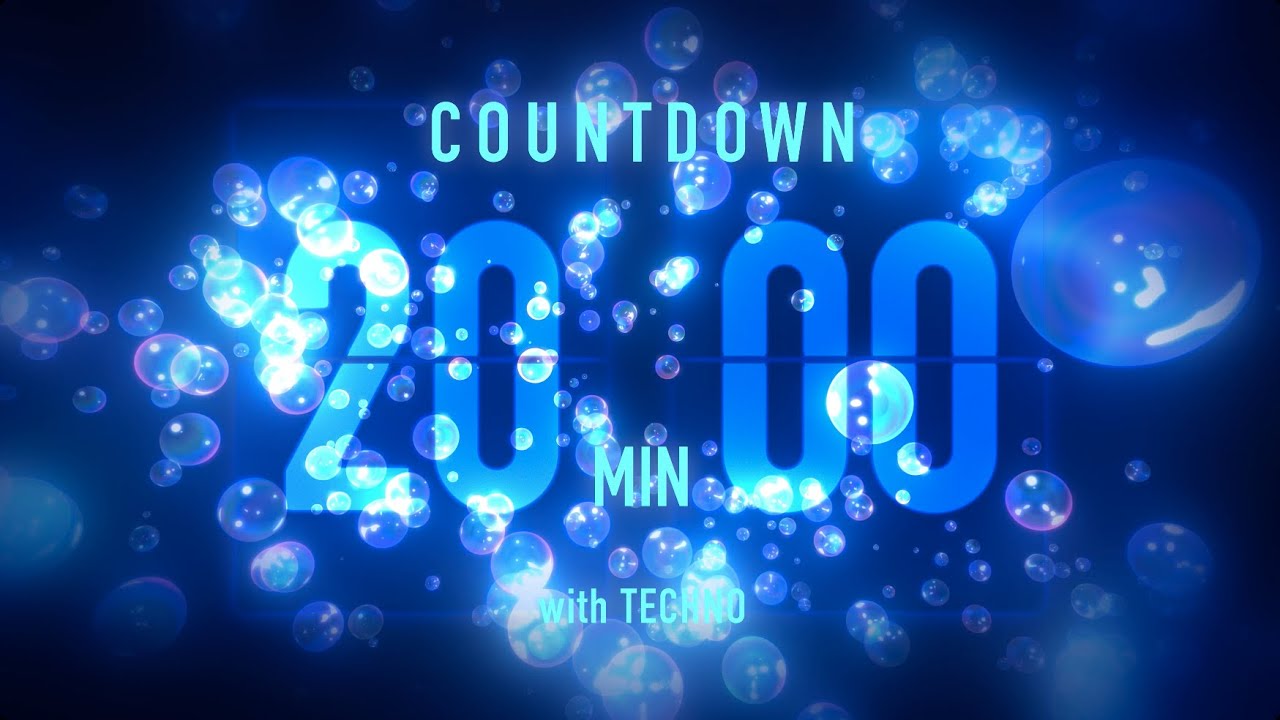 20 Minutes Timer Flip Clock 🫧 / +with Techno 🎵 - YouTube