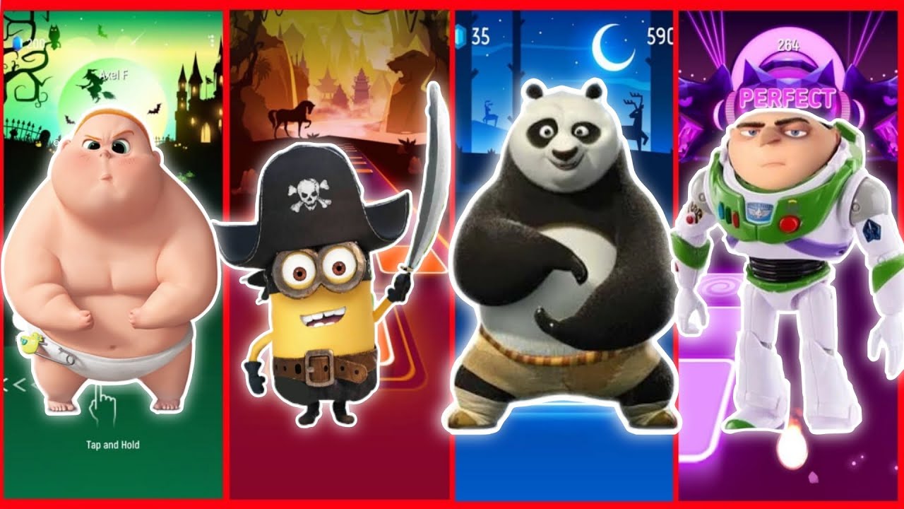 Boss Baby 🆚 Minions 🆚 Kung Fu Panda 🆚 Gru Lightyear Tiles Hop EDM Rush ...