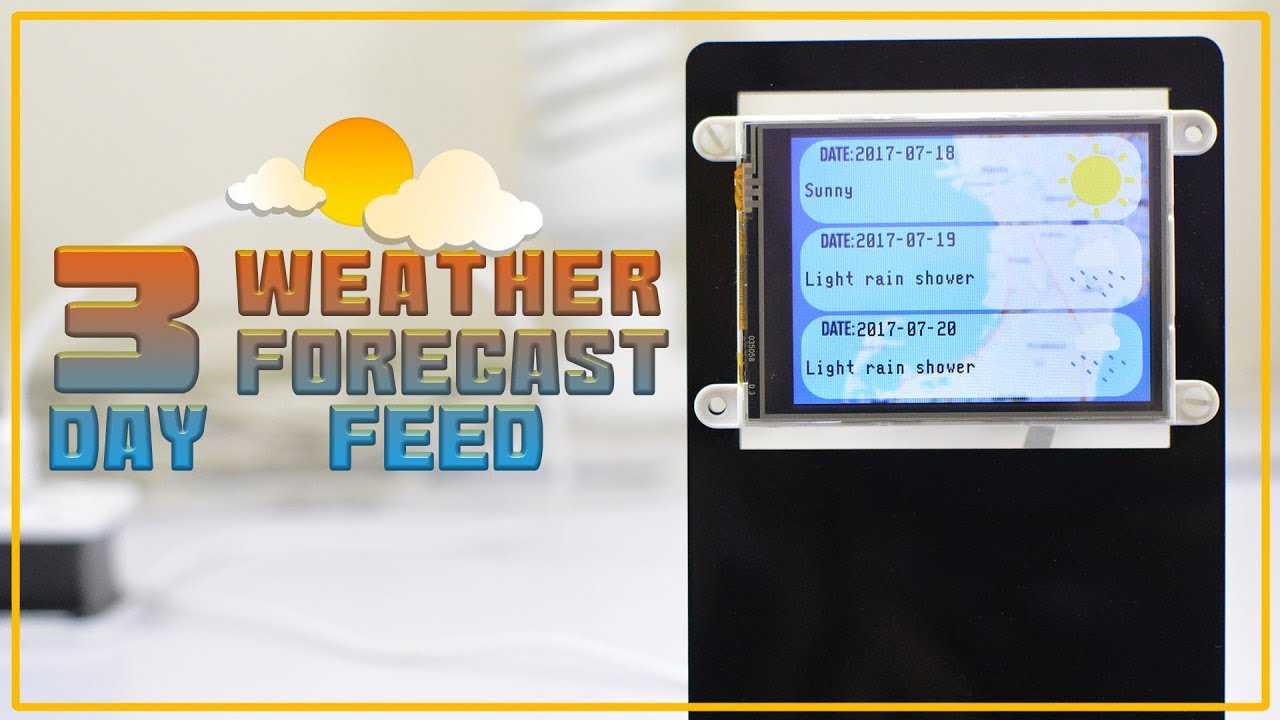 3 Day Weather Forecast Feed featuring 4D Systems' 3.2" Internet of ...