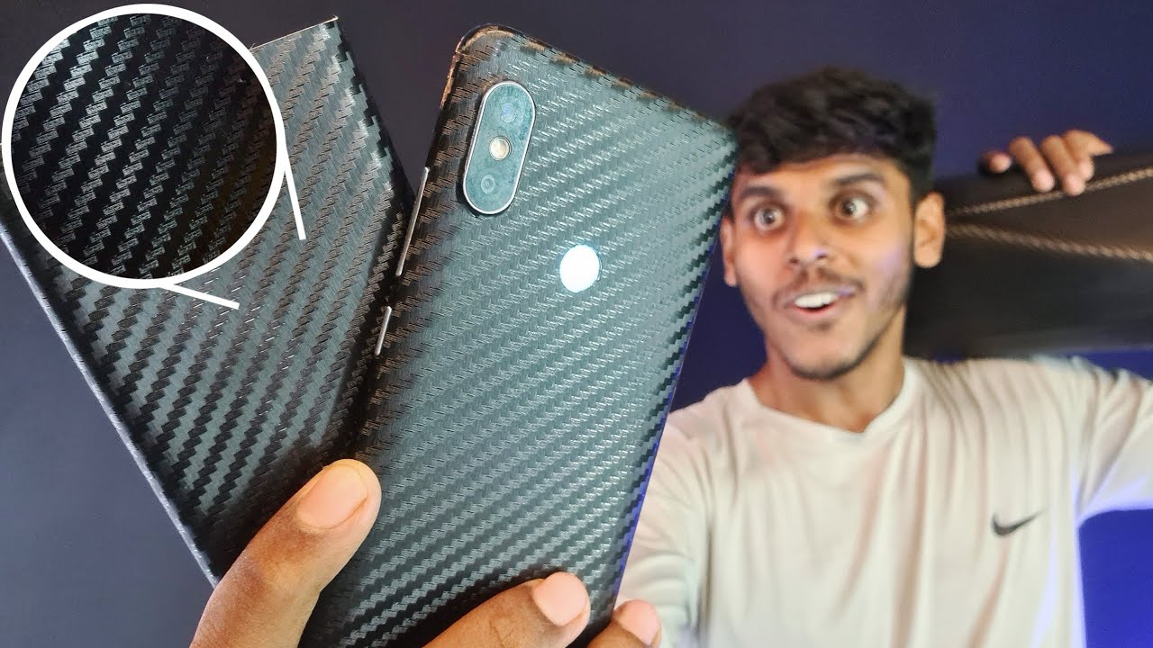 Mobile Phone Back Skin | How to apply mobile Carbon Fibre Skin - YouTube