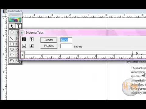 Adobe Pagemaker-Tabs and indents#9 - YouTube