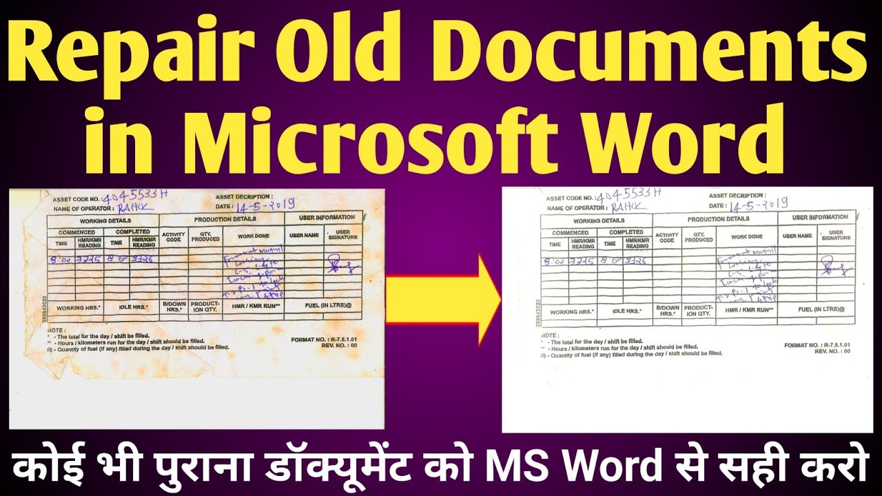 How to repair damaged documents in ms word - YouTube