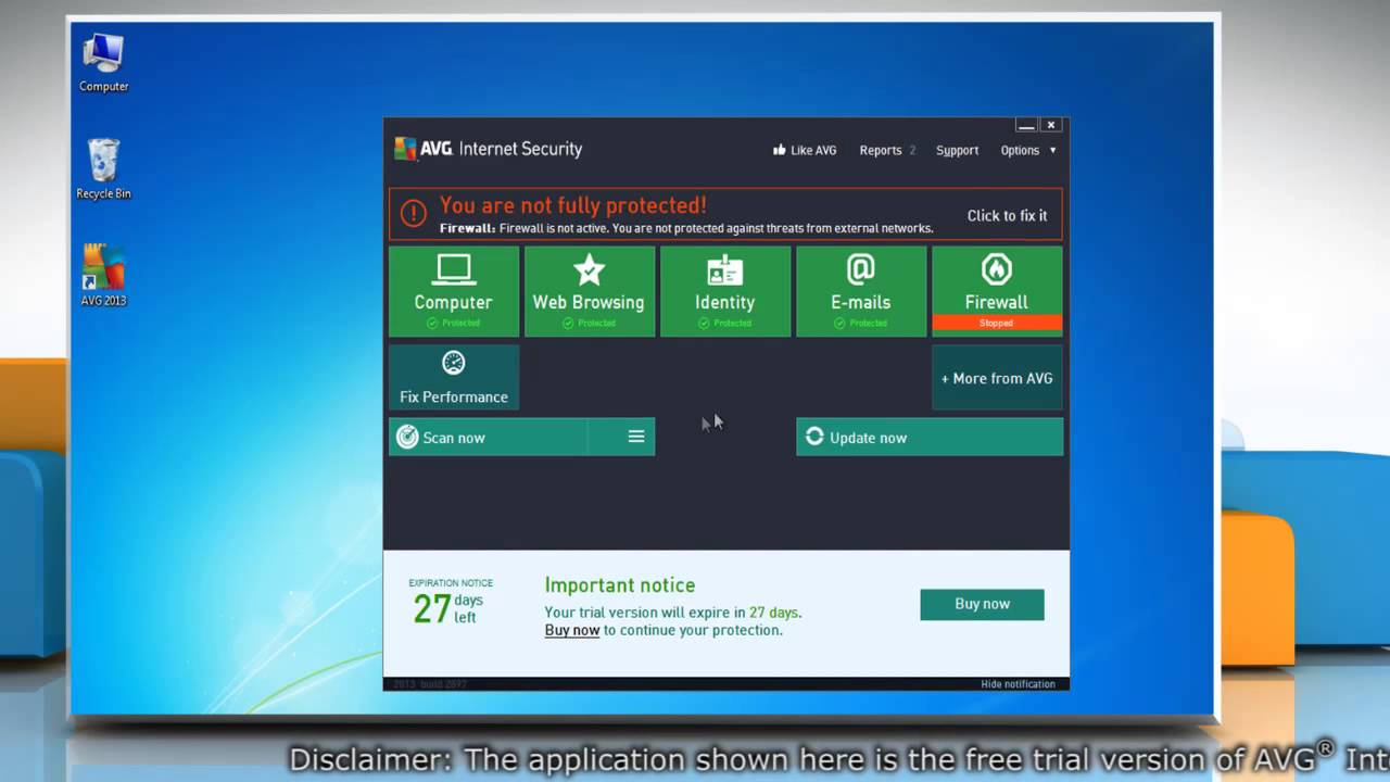 How to add exception for a website in AVG® Internet Security 2013 ...