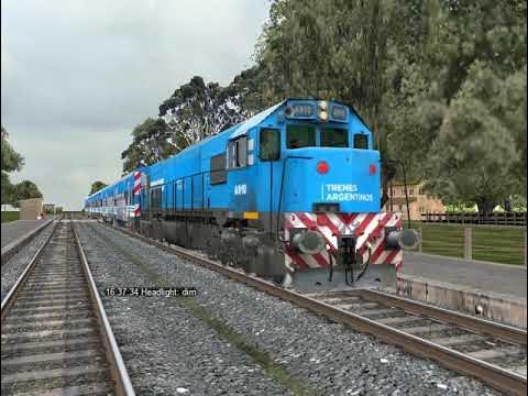 Open Rails Argentina - GT22CW-A910 de Trenes Argentinos desde Ezeiza hasta Máximo Paz - YouTube