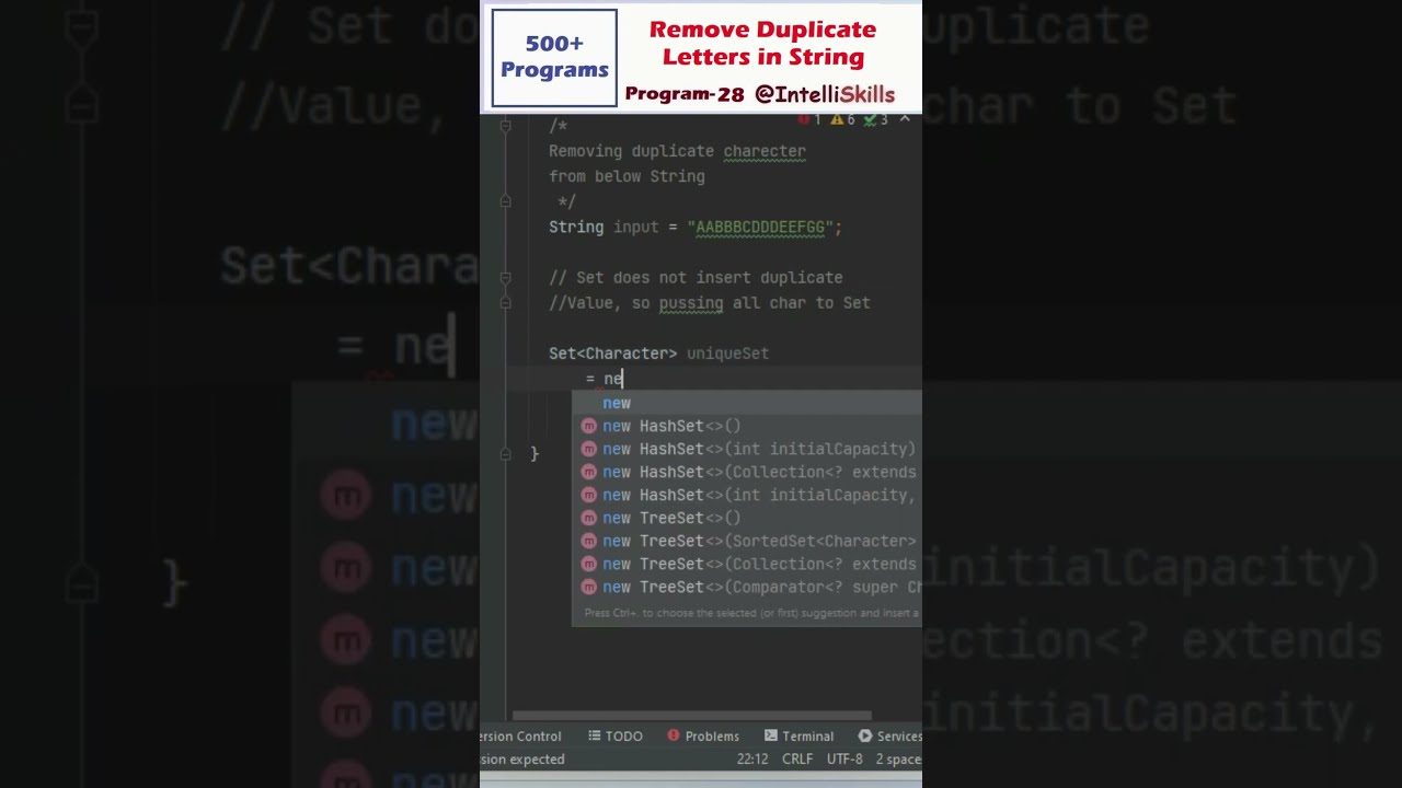 Beginners Remove Duplicate Letters From A String In Java Shorts Beginners Remove Duplicate Letters From A String In Java Shorts