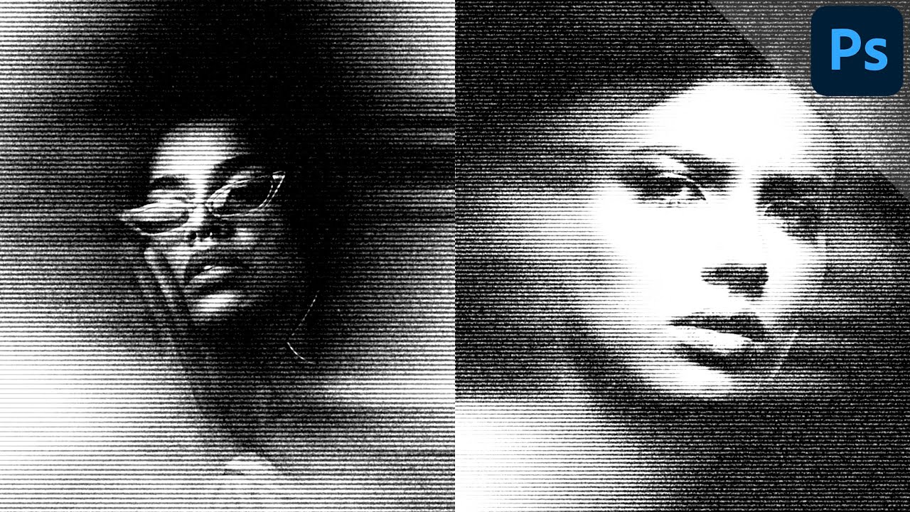 Blurred halftone line portrait | PHOTOSHOP TUTORIAL - YouTube