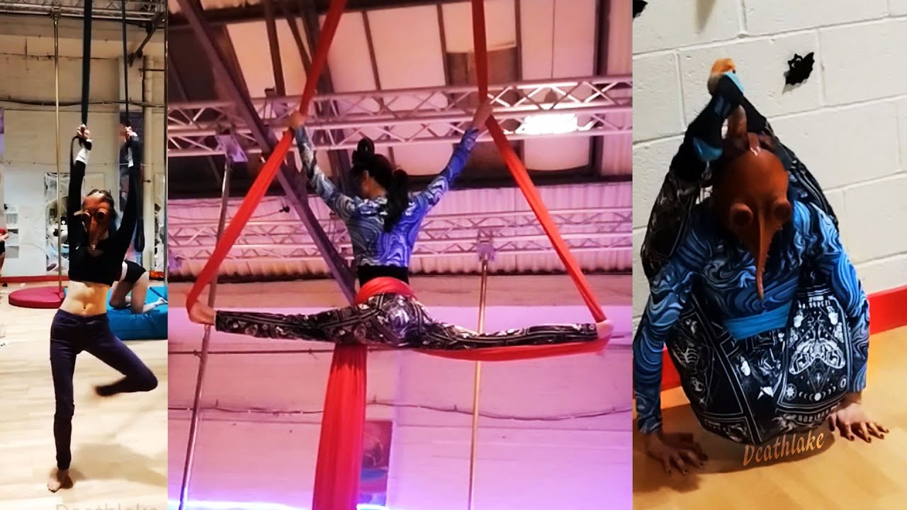 Halloween Plague doctor demon Aerial arts & contortionism : Workout ...