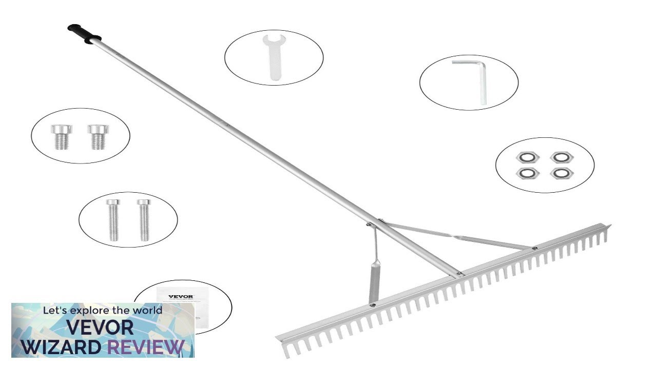 VEVOR Landscape Rake 36" Head Aluminum Landscape Rake Lake Weed Rake ...