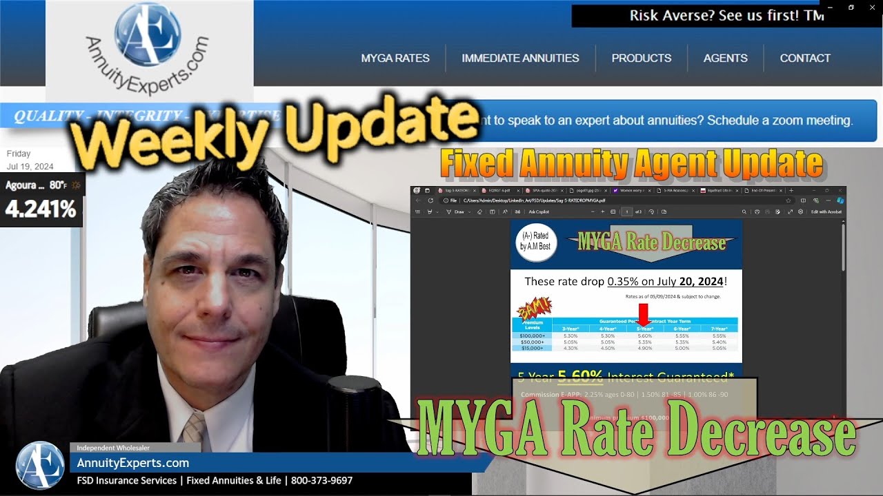 Fixed Annuity Weekly Update 7-19-24 | Big interest rate decrease happening | 5 Reasons Fixed ...