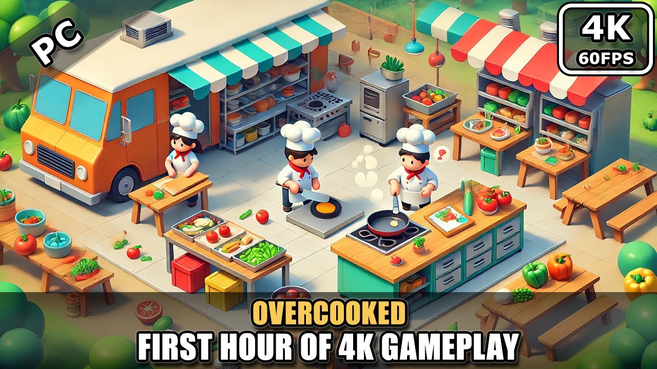 Overcooked - First Hour of 4K Gameplay ! - #gaming [no commentary ...