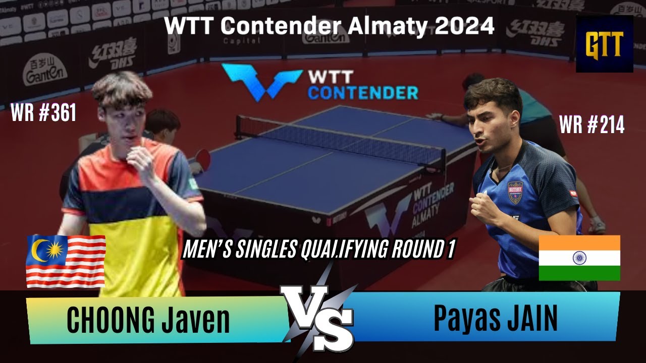 Choong Javen (MAS) Vs Payas Jain (IND) | WTT Contender Almaty 2024 Men ...