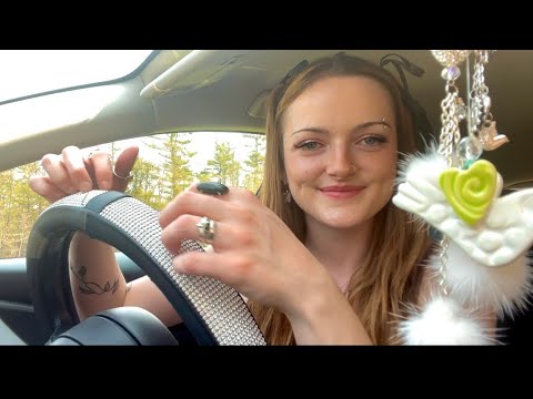 ASMR In My Car!💖💎(lots of rhinestone scratching, tapping, & assorted ...