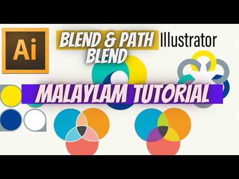 Blend And Path Blend In Illustrator Malayalam Tutorial - YouTube