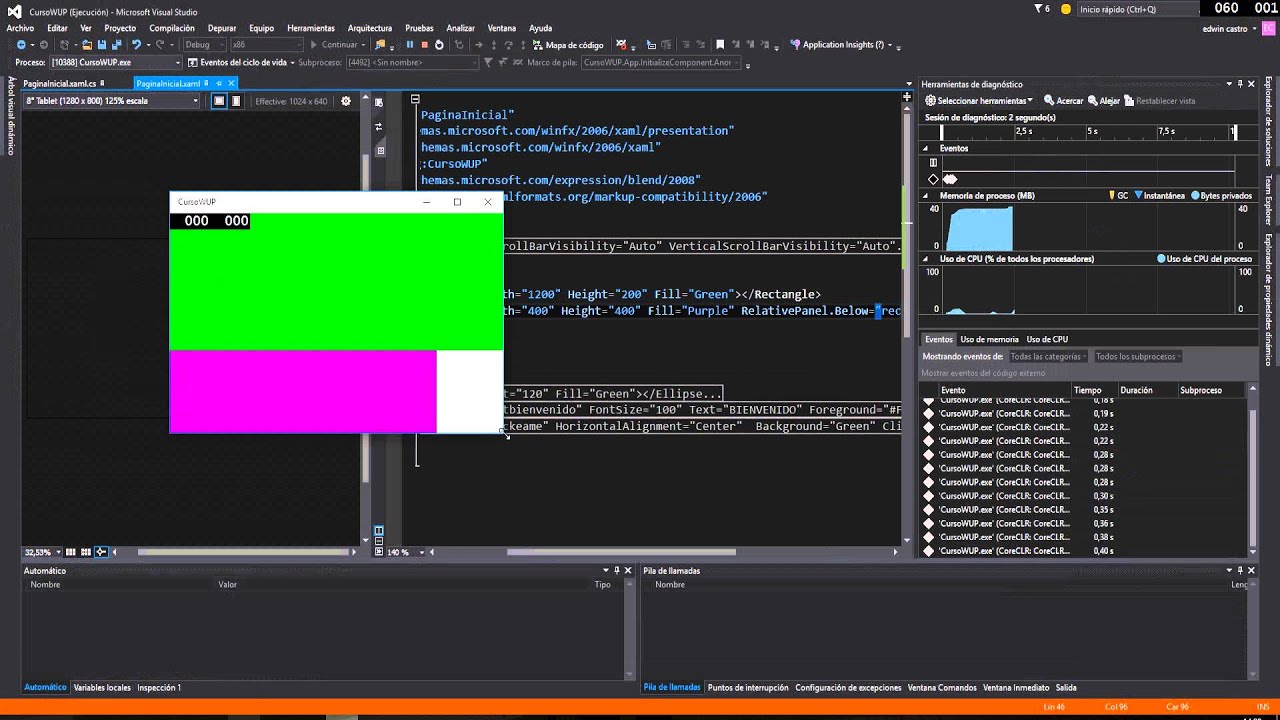 Creando un Universal Windows Platform con XAML y Visual Studio 2015-5 Contenedor Relativepanel ...