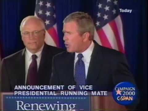 George W Bush announces Dick Cheney as his running mate (2000) - YouTube