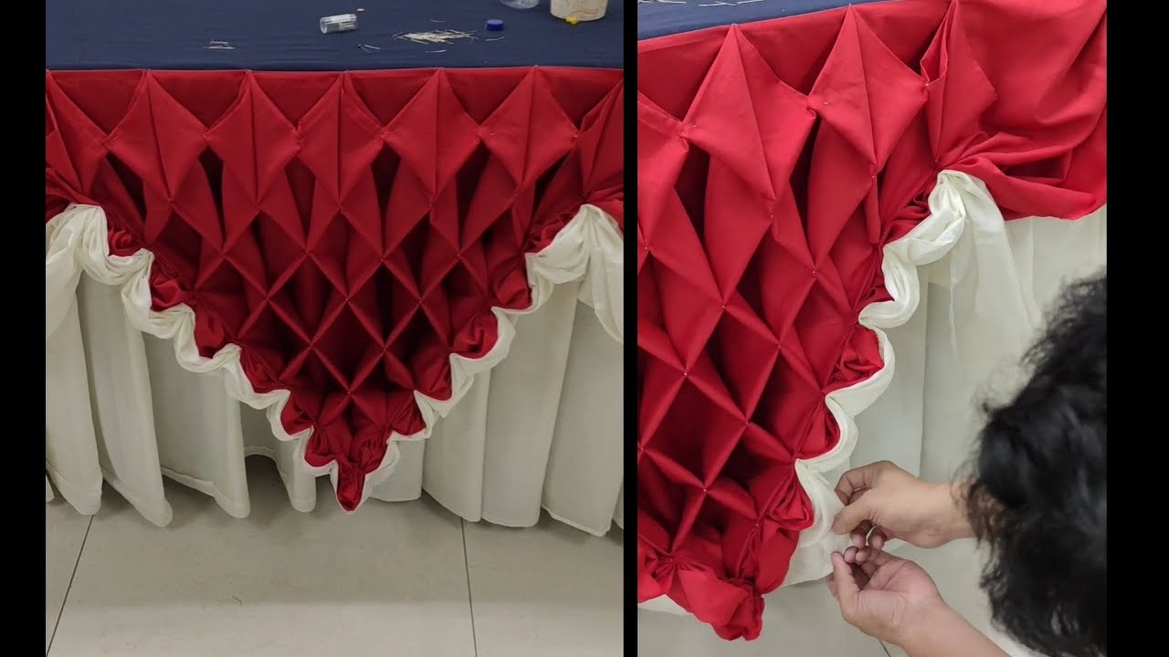 DIAMOND DESIGN WITH ROSE PLEATS PART 2 FULL VIDEO TUTORIAL - YouTube