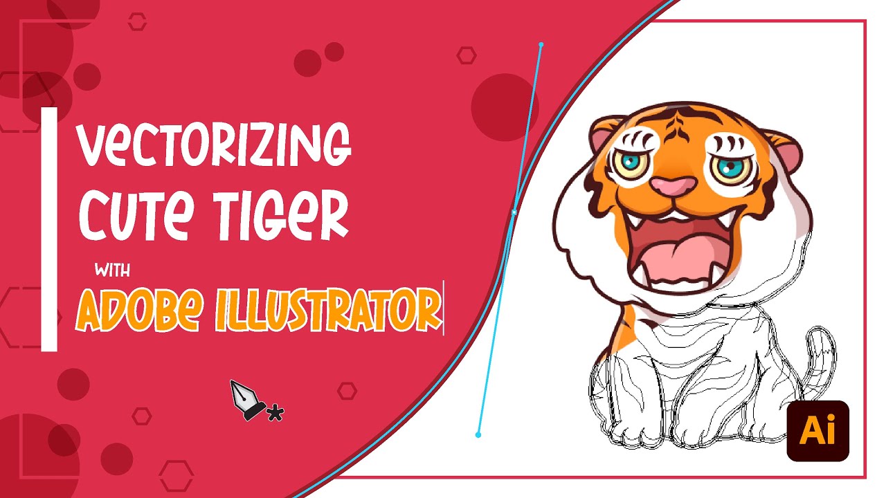 Adobe Illustrator Timelapse | How I Vectorizing Cute Tiger - YouTube
