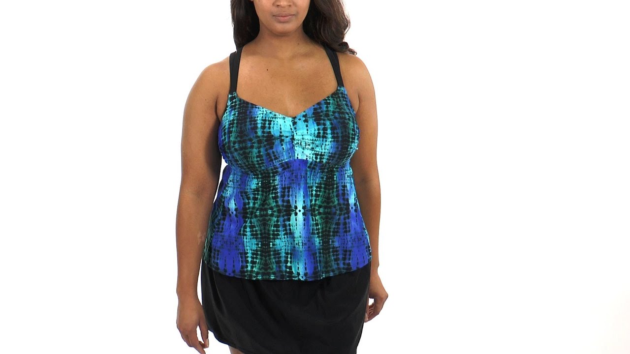 Delta Burke Plus Size Karma X-Back Tankini Top | SwimOutlet.com - YouTube