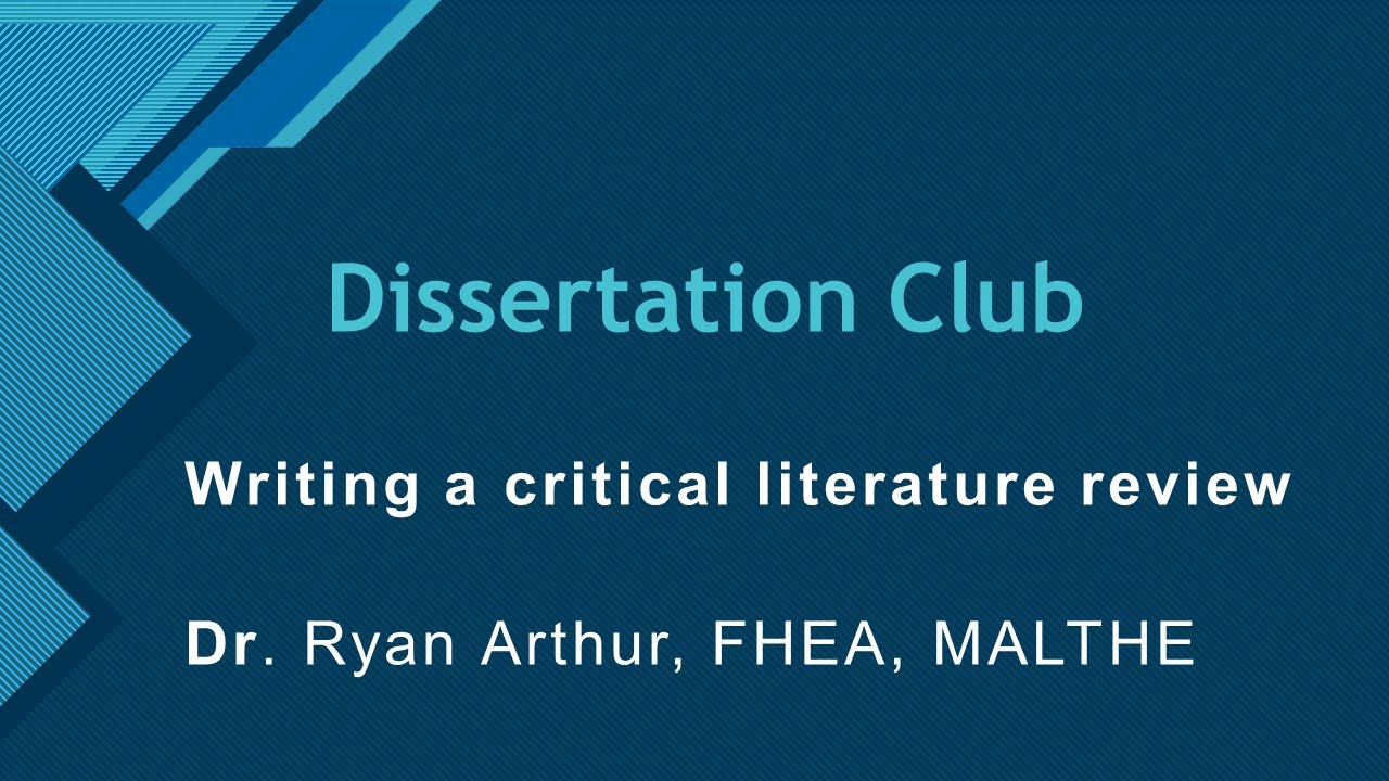 How to write a critical literature review for your dissertation - YouTube