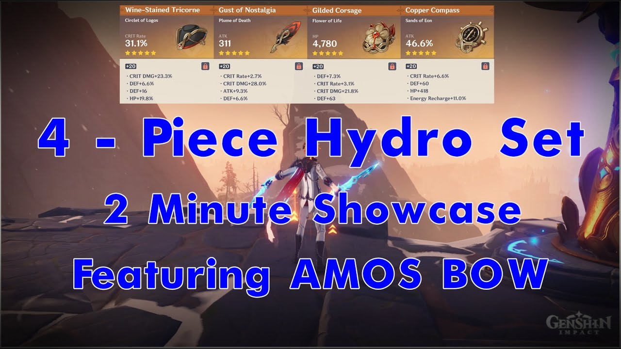 Genshin Impact - CHILDE WITH GODLY 4 PIECE HYDRO SET!! FT. AMOS BOW ...
