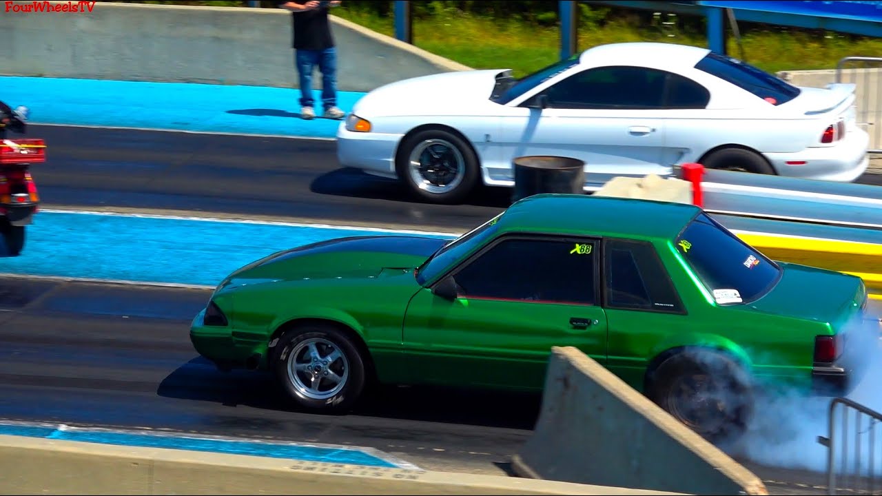 Cobra vs Fox Body Mustang GT Drag Racing at Great Lakes Dragaway - YouTube