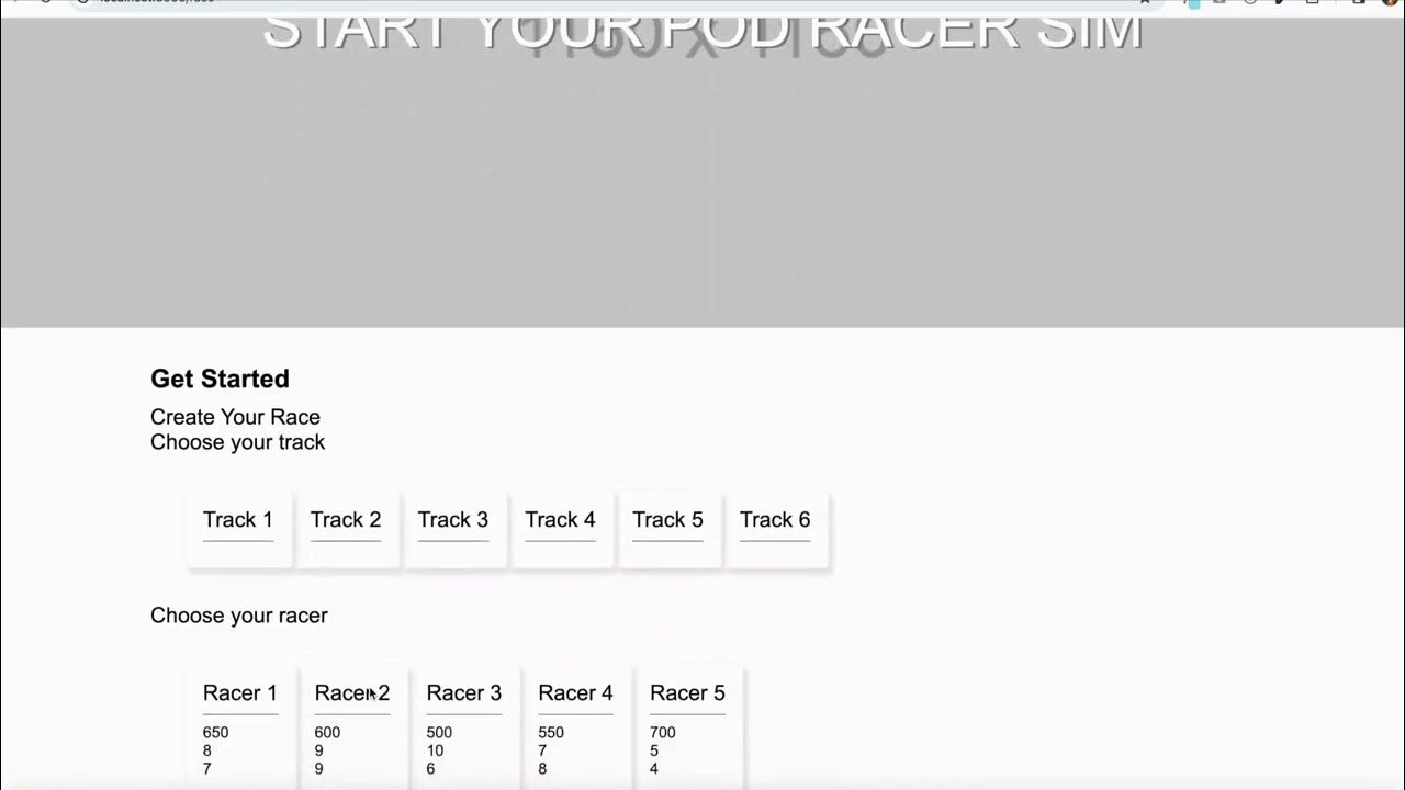Udacity UdaciRacer Simulator - Intermediate Javascript Nanodegree - YouTube