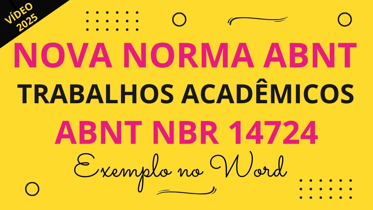 Trabalhos Acadêmicos: Nova Norma ABNT 14724 com Exemplo no Word e ...