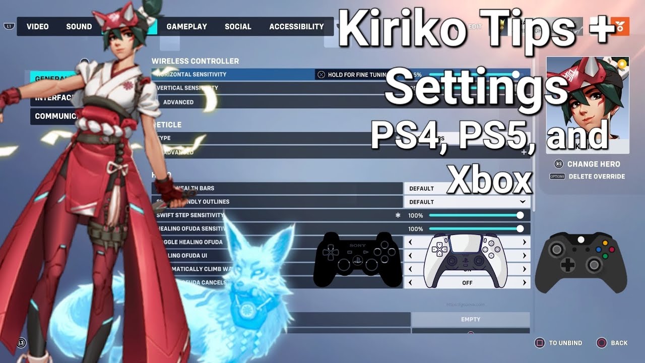 Kiriko Tips + Settings for PS4, PS5, and Xbox - YouTube